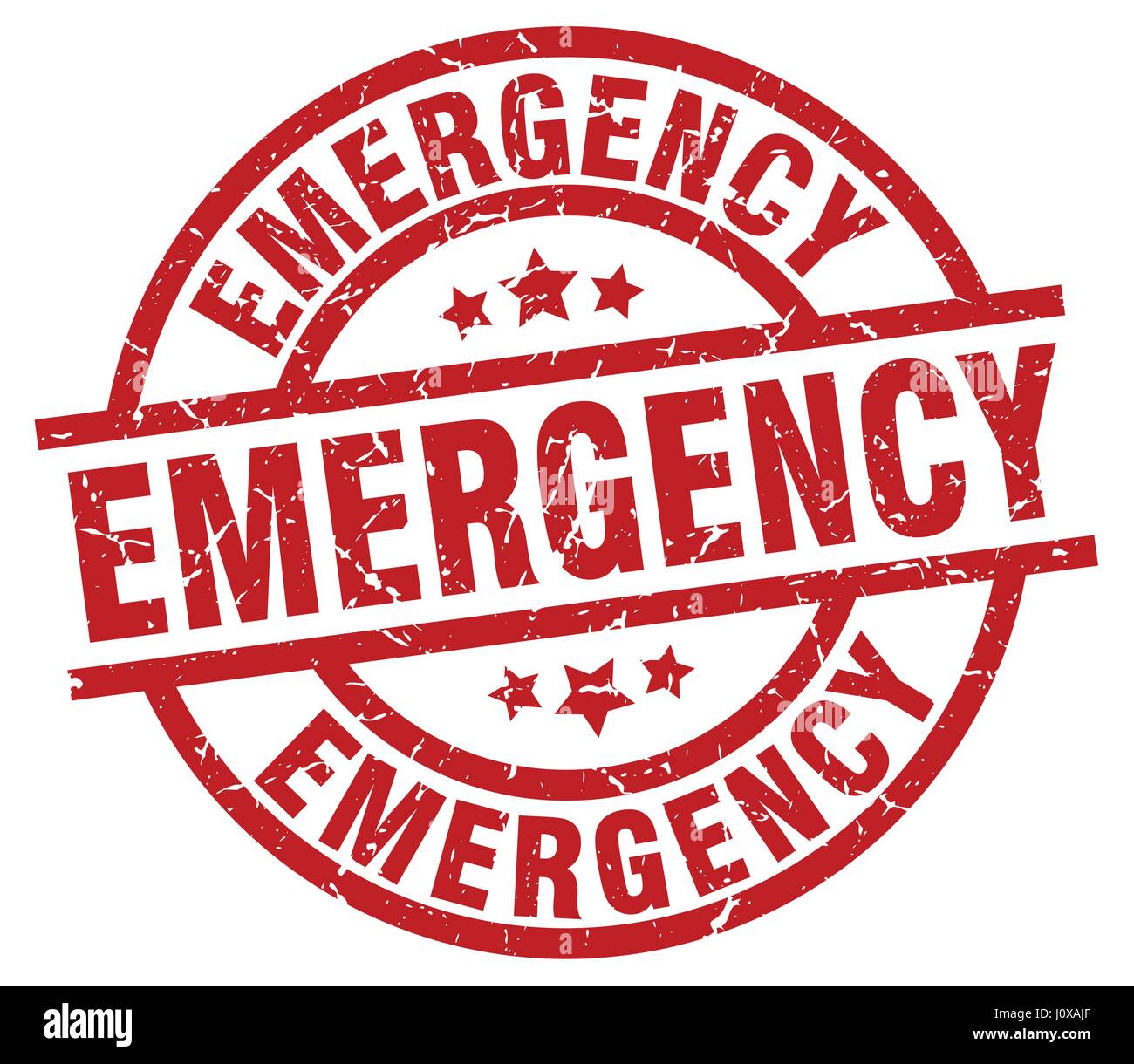 emergency round red grunge stamp Stock Vector Image & Art - Alamy