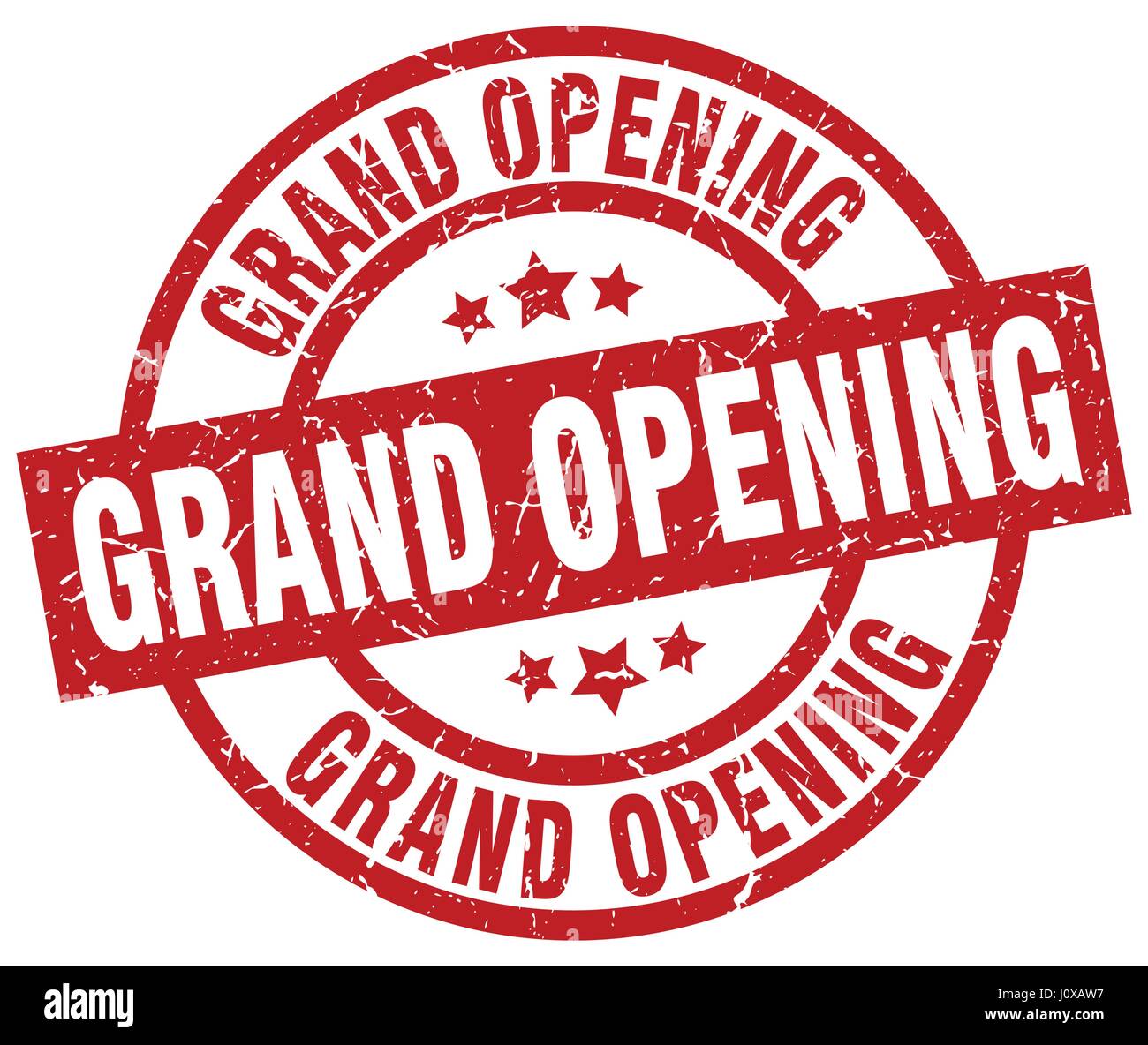grand opening round red grunge stamp Stock Vector Image & Art - Alamy
