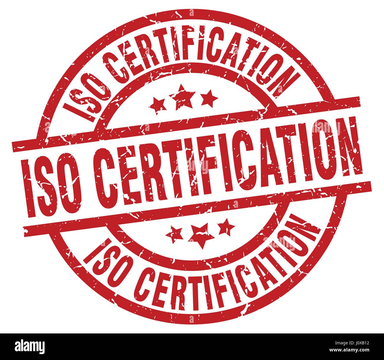 iso certification round red grunge stamp Stock Vector Image & Art - Alamy