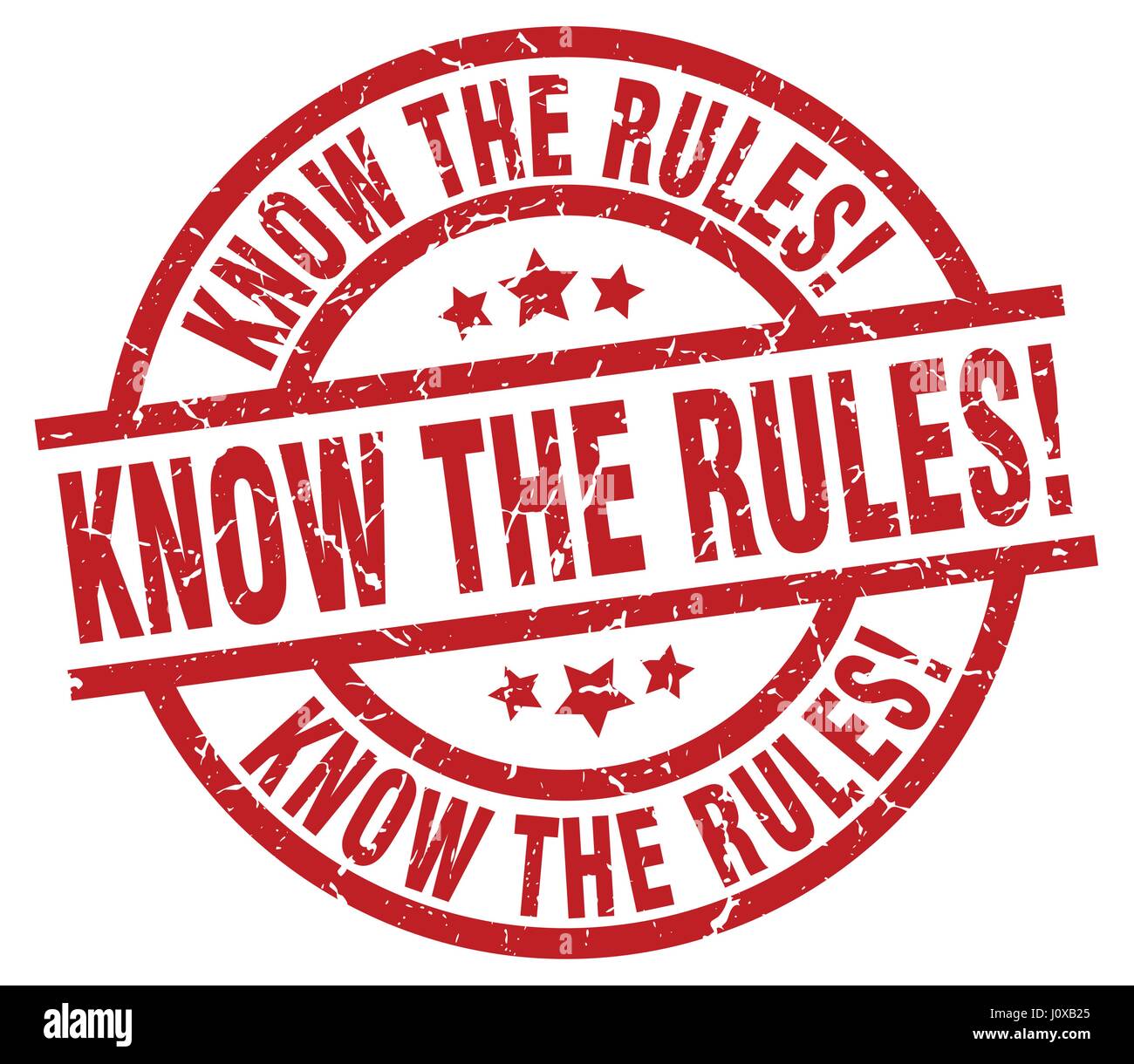 know the rules! round red grunge stamp Stock Vector Image & Art - Alamy
