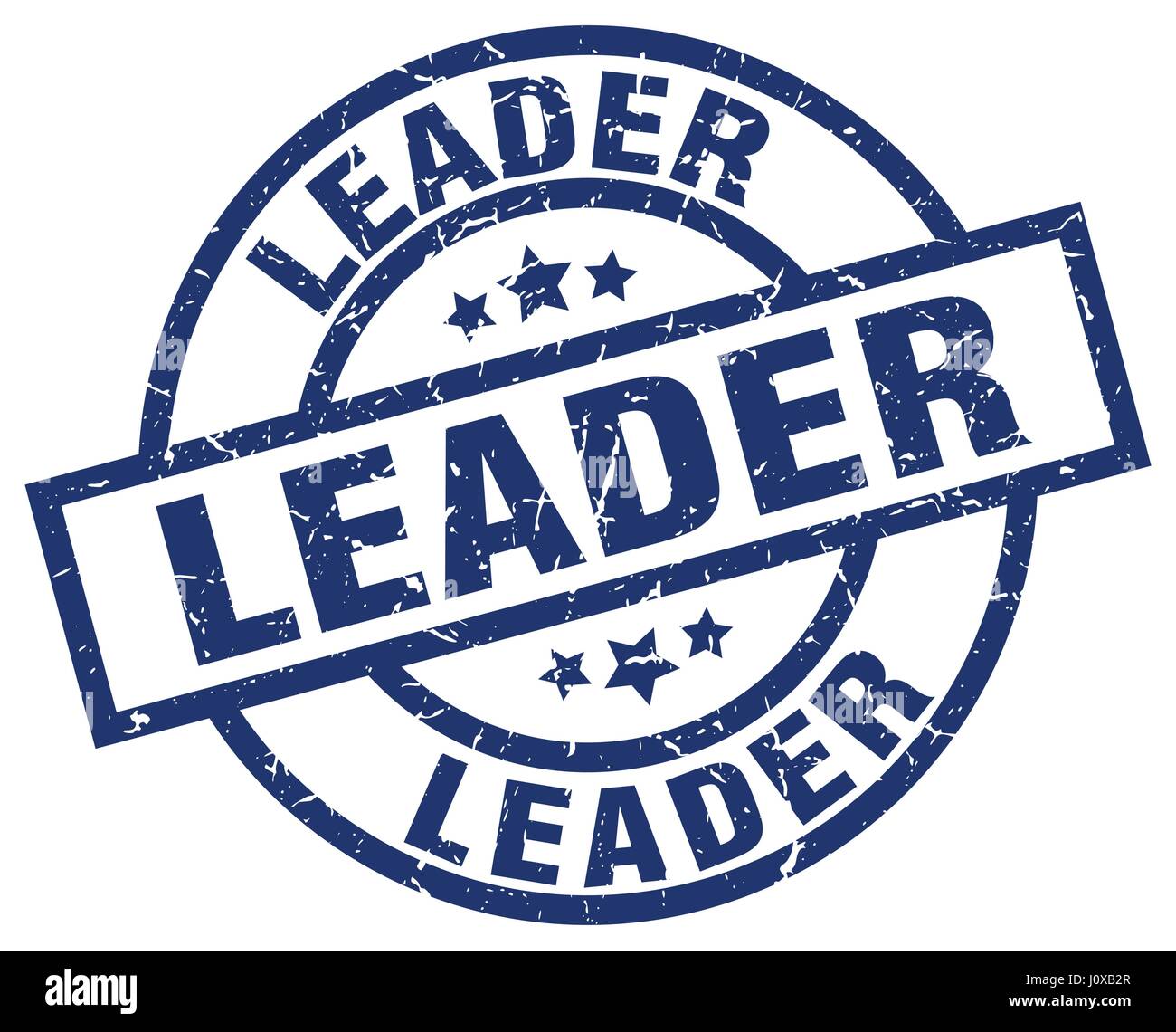 leader blue round grunge stamp Stock Vector Image & Art - Alamy