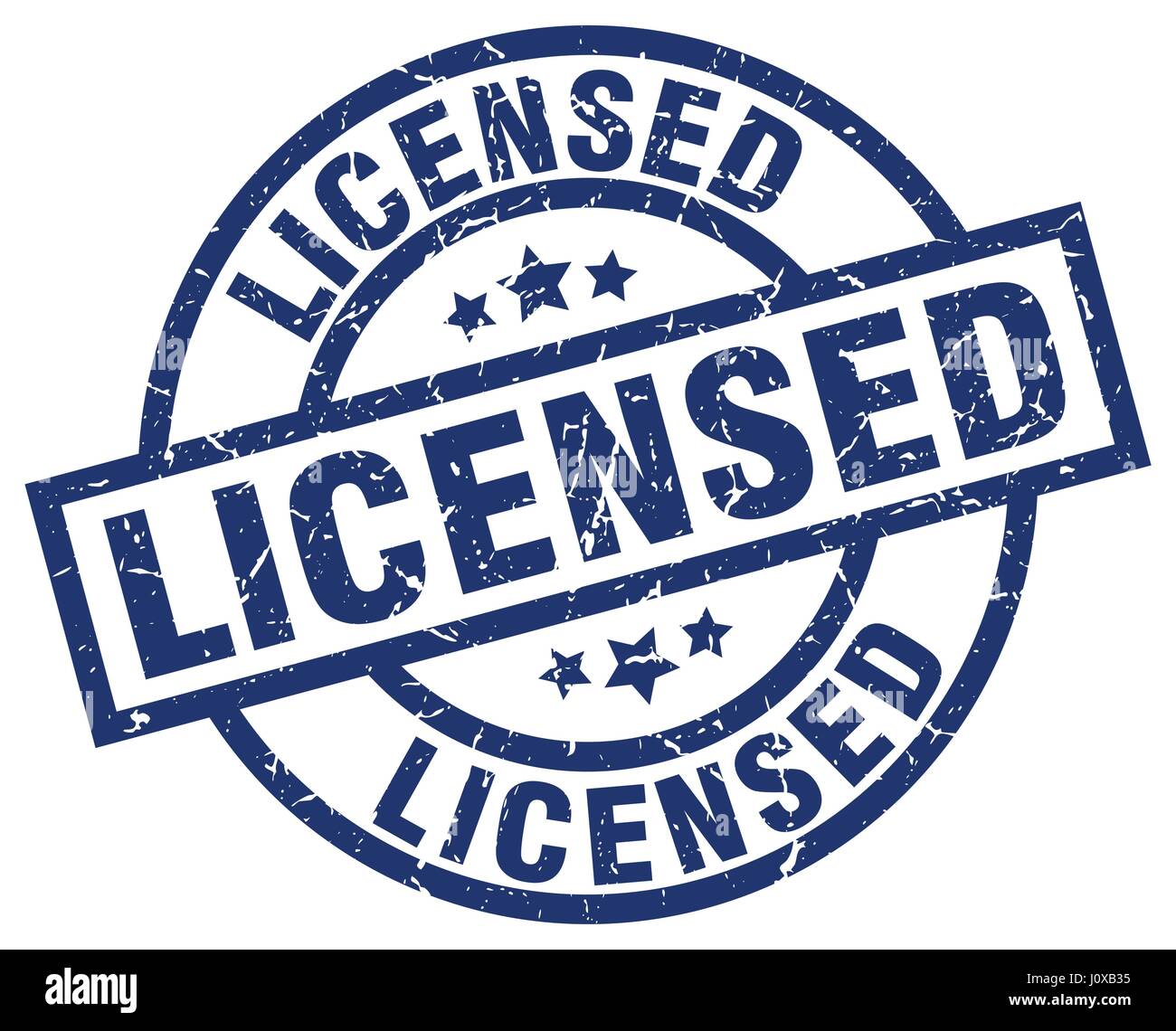 licensed blue round grunge stamp Stock Vector Image & Art - Alamy