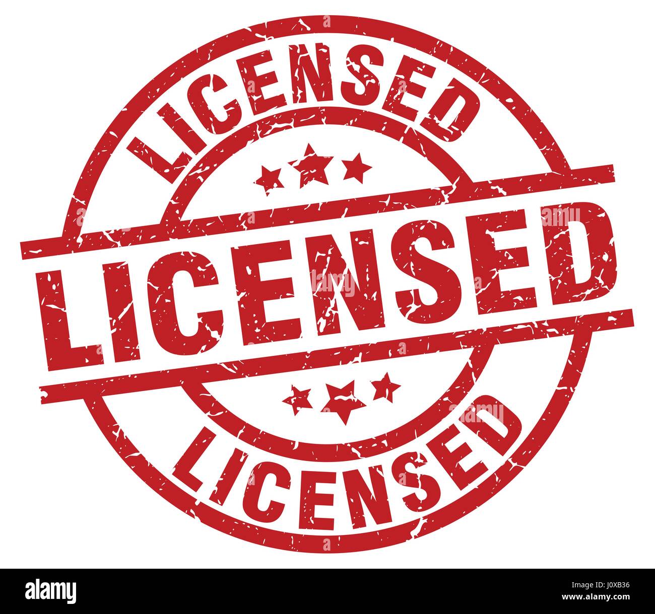 licensed round red grunge stamp Stock Vector Image & Art - Alamy