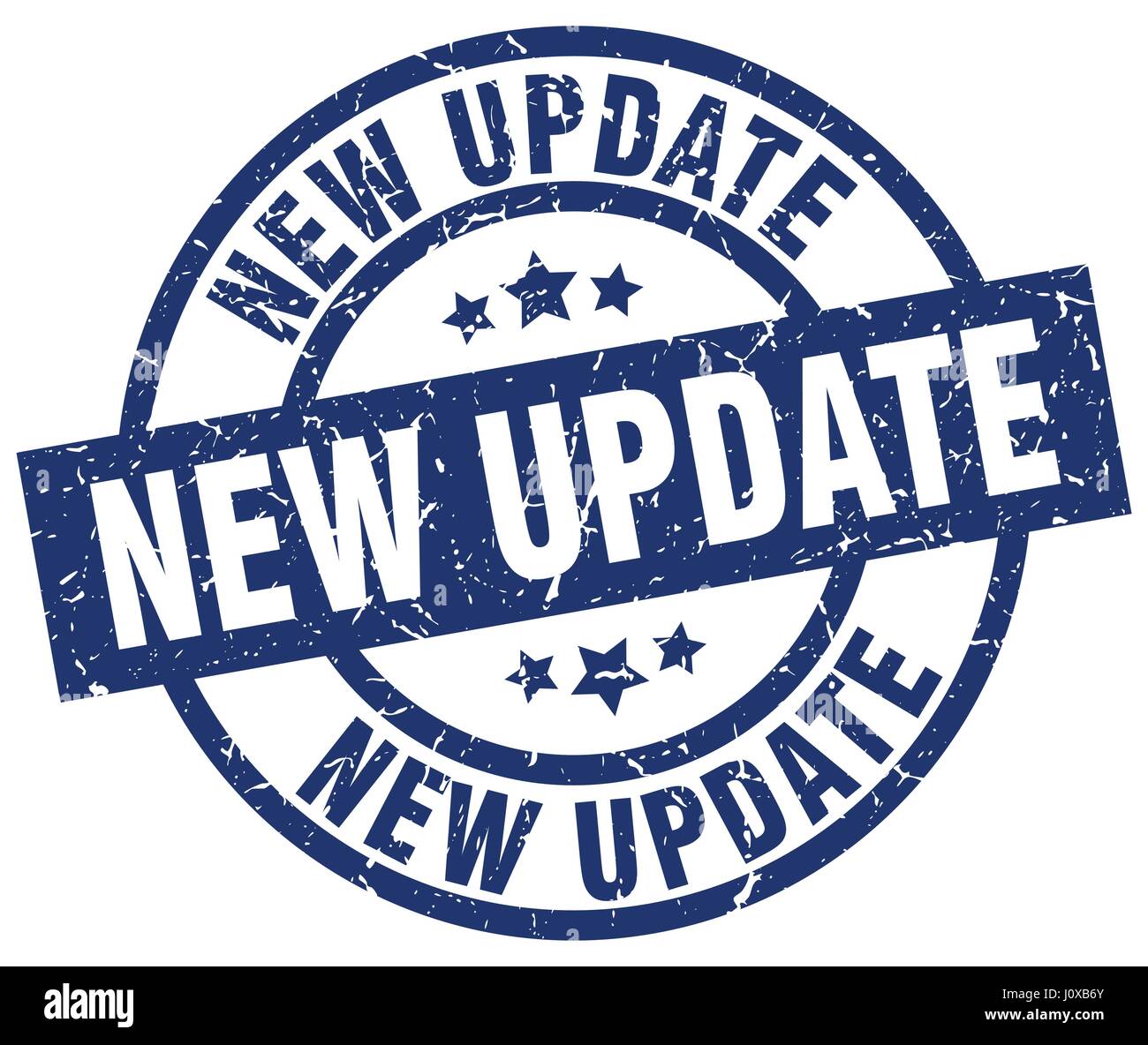 new update blue round grunge stamp Stock Vector Image & Art - Alamy