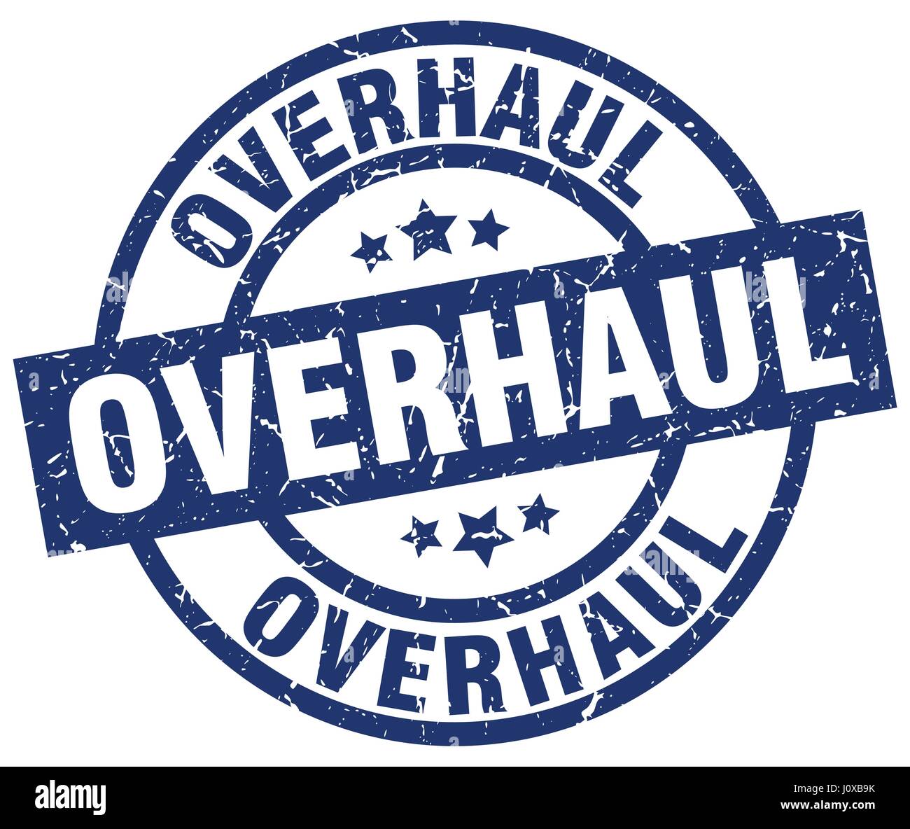 overhaul blue round grunge stamp Stock Vector Image & Art - Alamy
