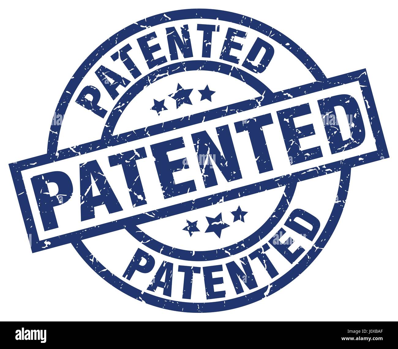 patented blue round grunge stamp Stock Vector Image & Art - Alamy