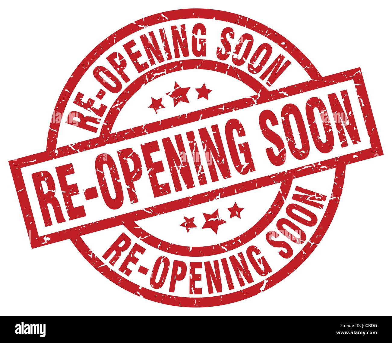 re-opening soon round red grunge stamp Stock Vector Image & Art - Alamy