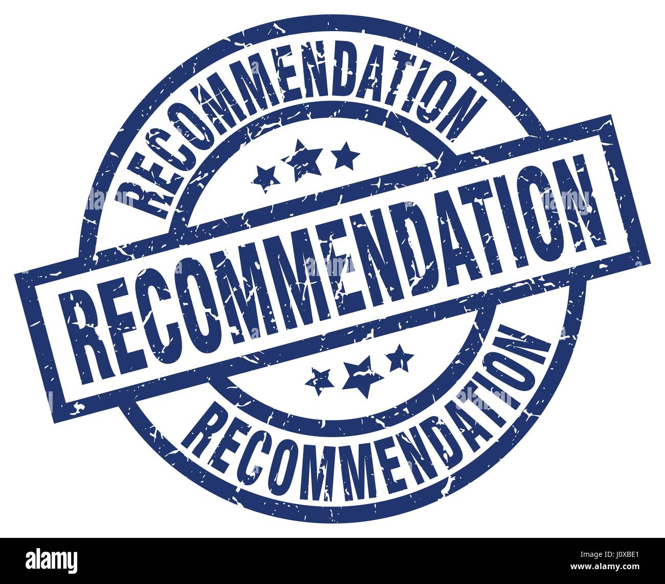 recommendation blue round grunge stamp Stock Vector Image & Art - Alamy