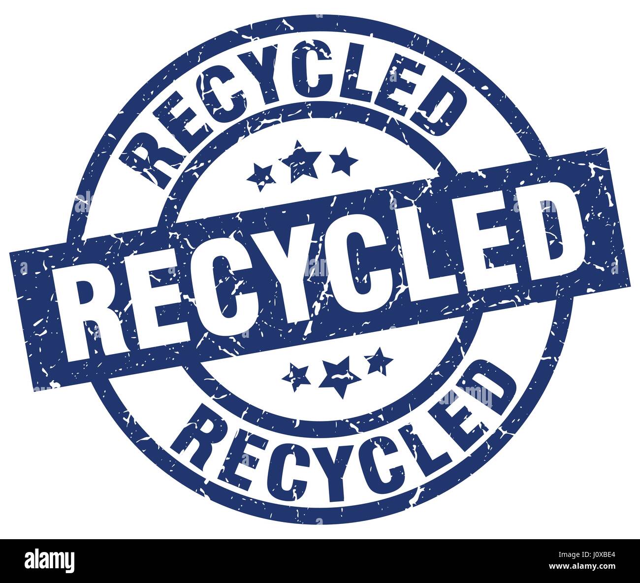 recycled blue round grunge stamp Stock Vector Image & Art - Alamy