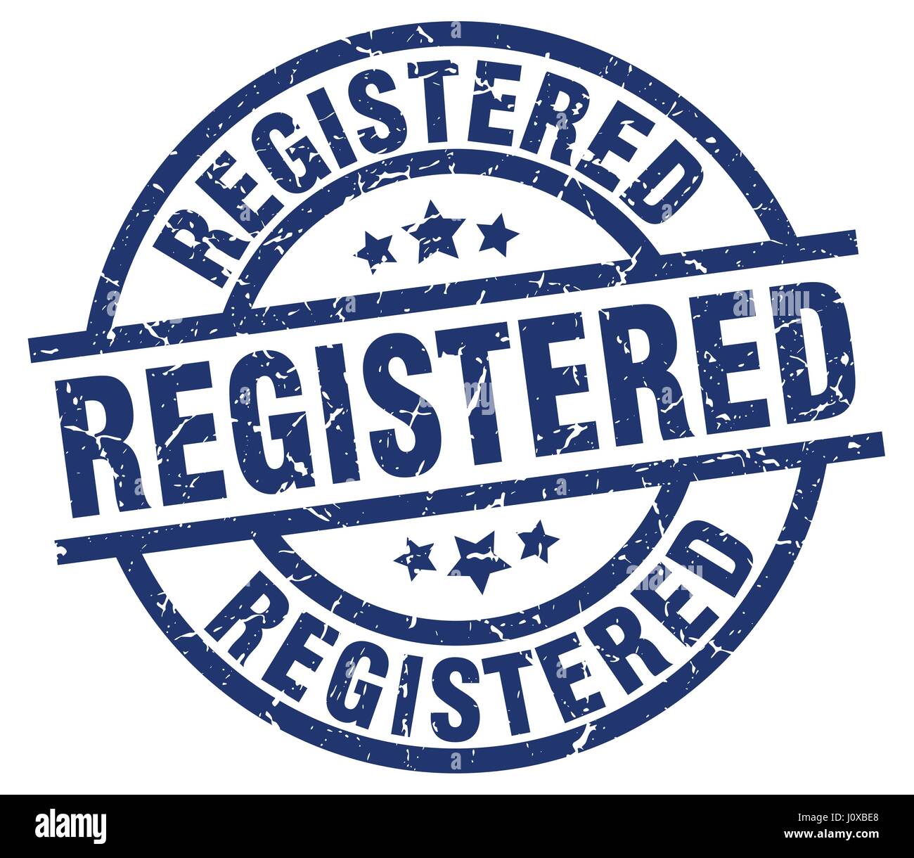 Registered blue round grunge stamp hi-res stock photography and images ...