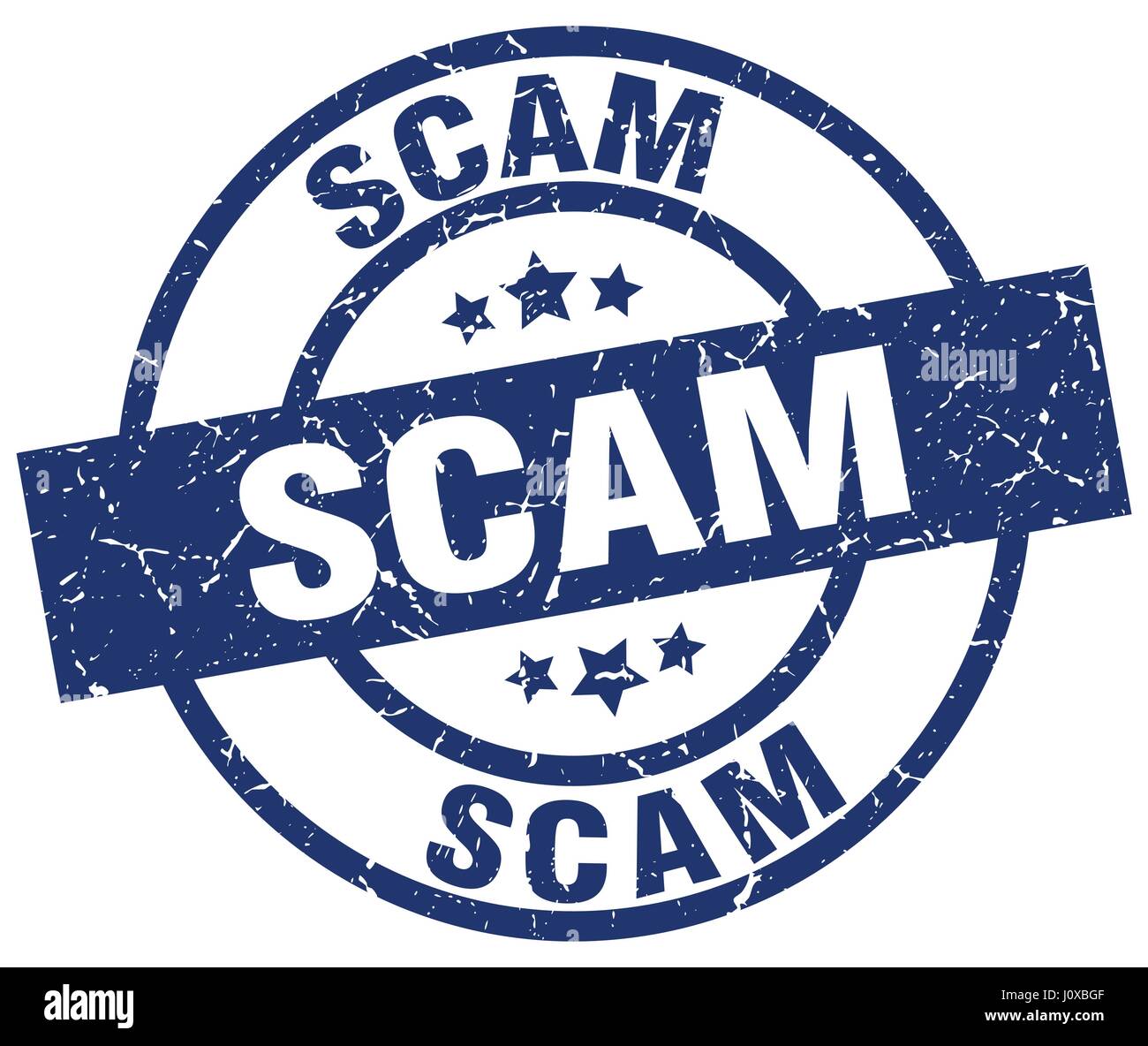 scam blue round grunge stamp Stock Vector Image & Art - Alamy