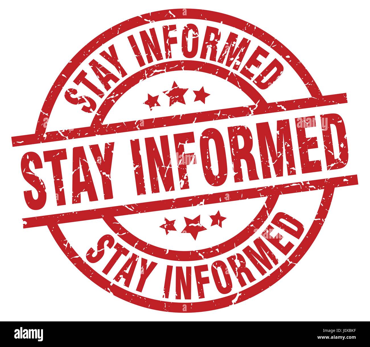 stay informed round red grunge stamp Stock Vector Image & Art - Alamy