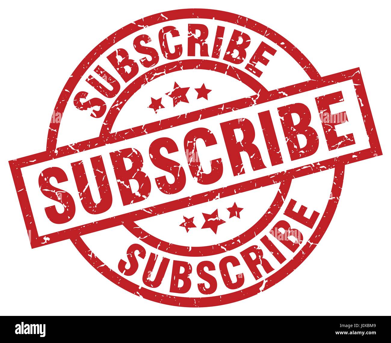 Subscribe now round red sticker hi-res stock photography and images - Alamy