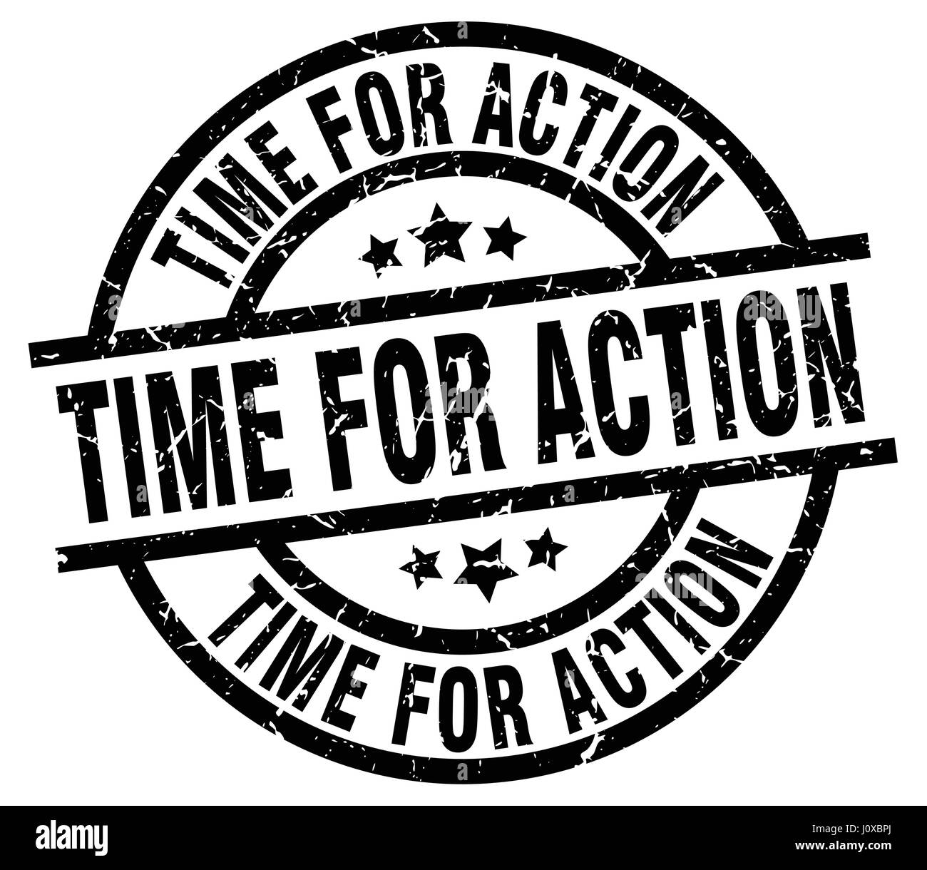 time for action round grunge black stamp Stock Vector Image & Art - Alamy