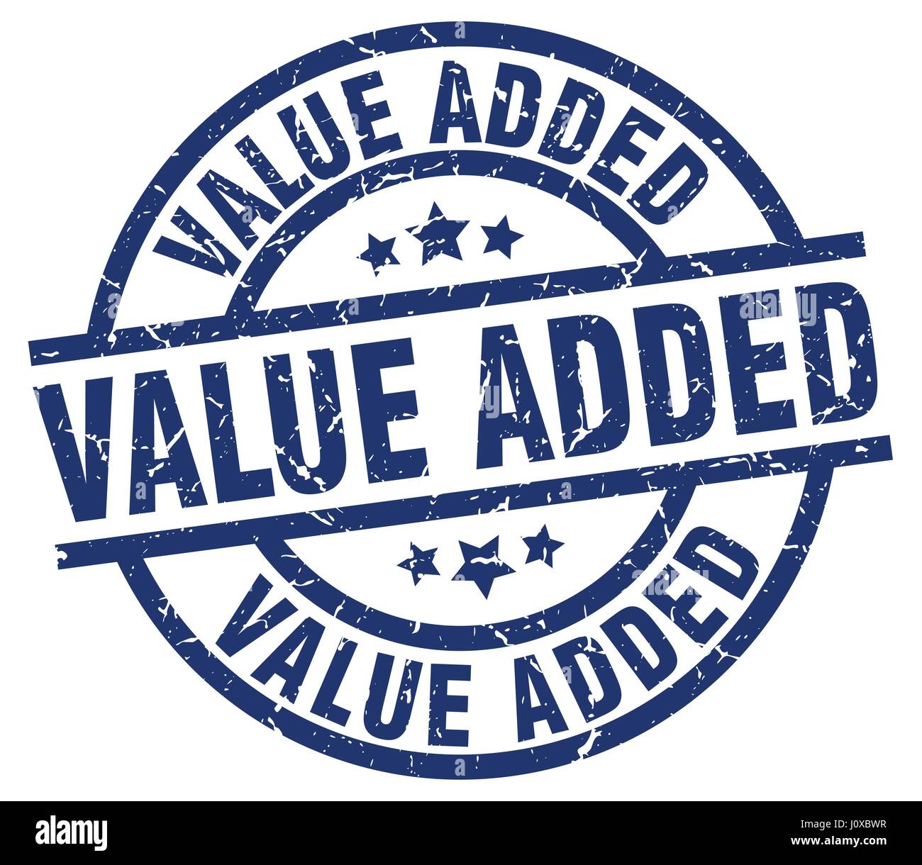 value added blue round grunge stamp Stock Vector Image & Art - Alamy