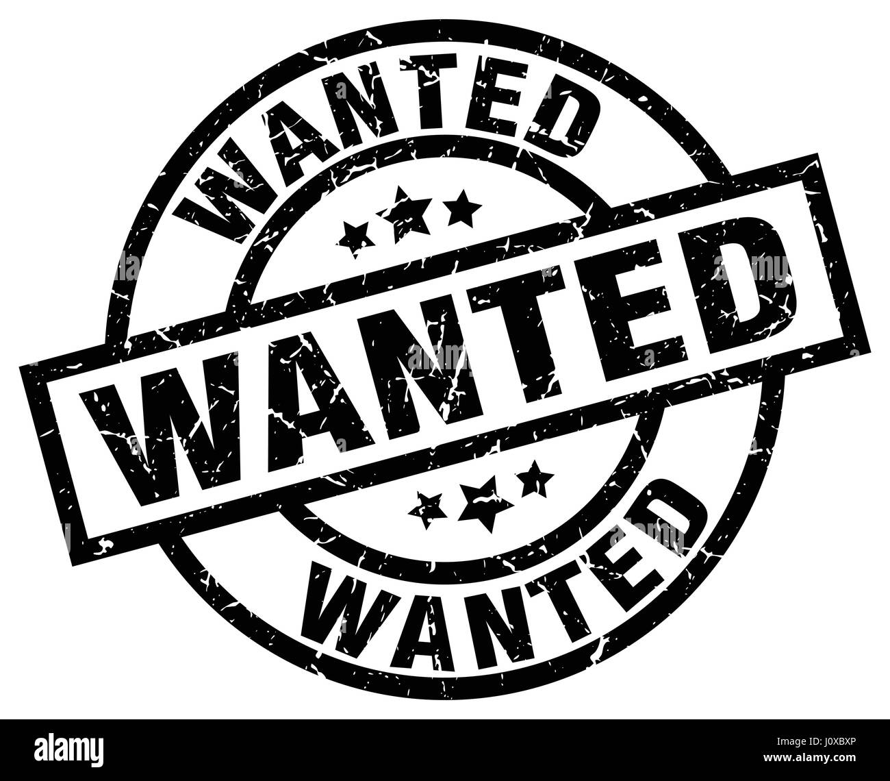 wanted round grunge black stamp Stock Vector Image & Art - Alamy