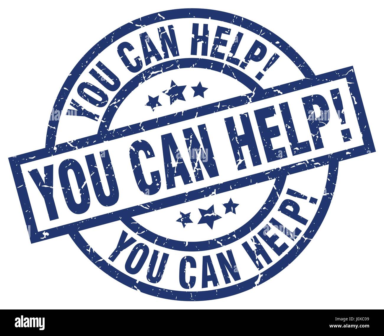 you can help blue round grunge stamp Stock Vector Image & Art - Alamy