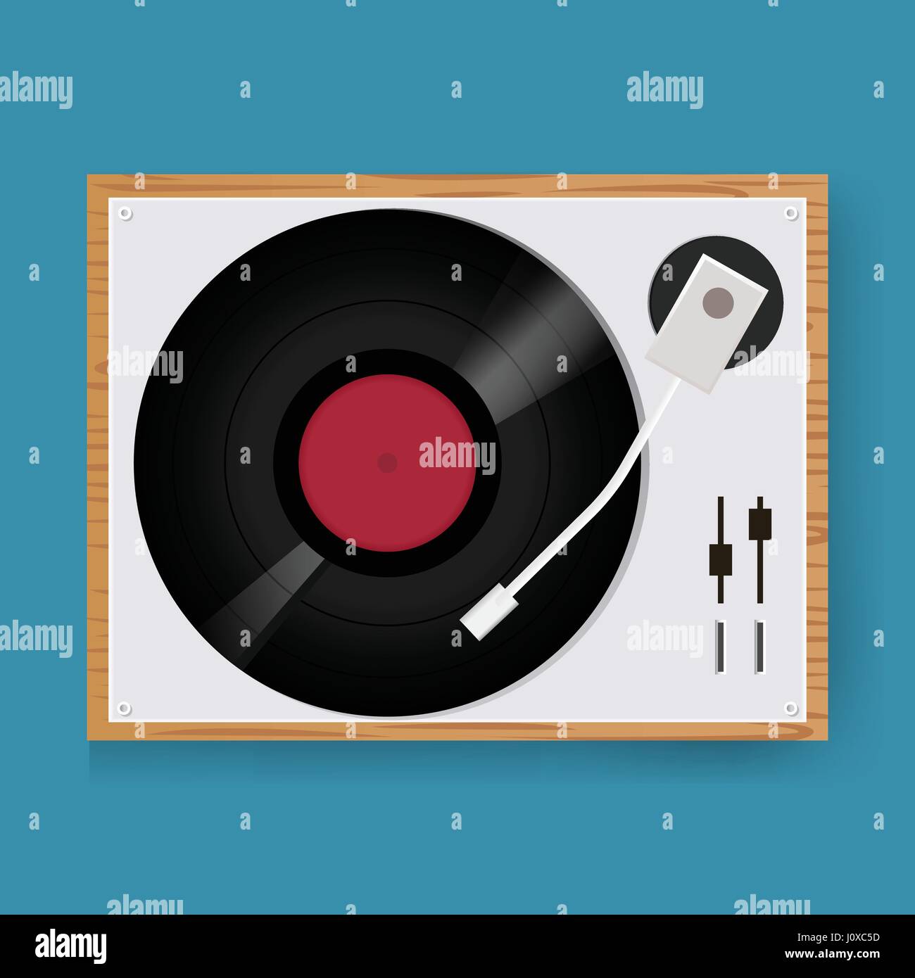 Retro Vinyl Disc Turntable Player Icon Illustration Vector Stock Vector ...