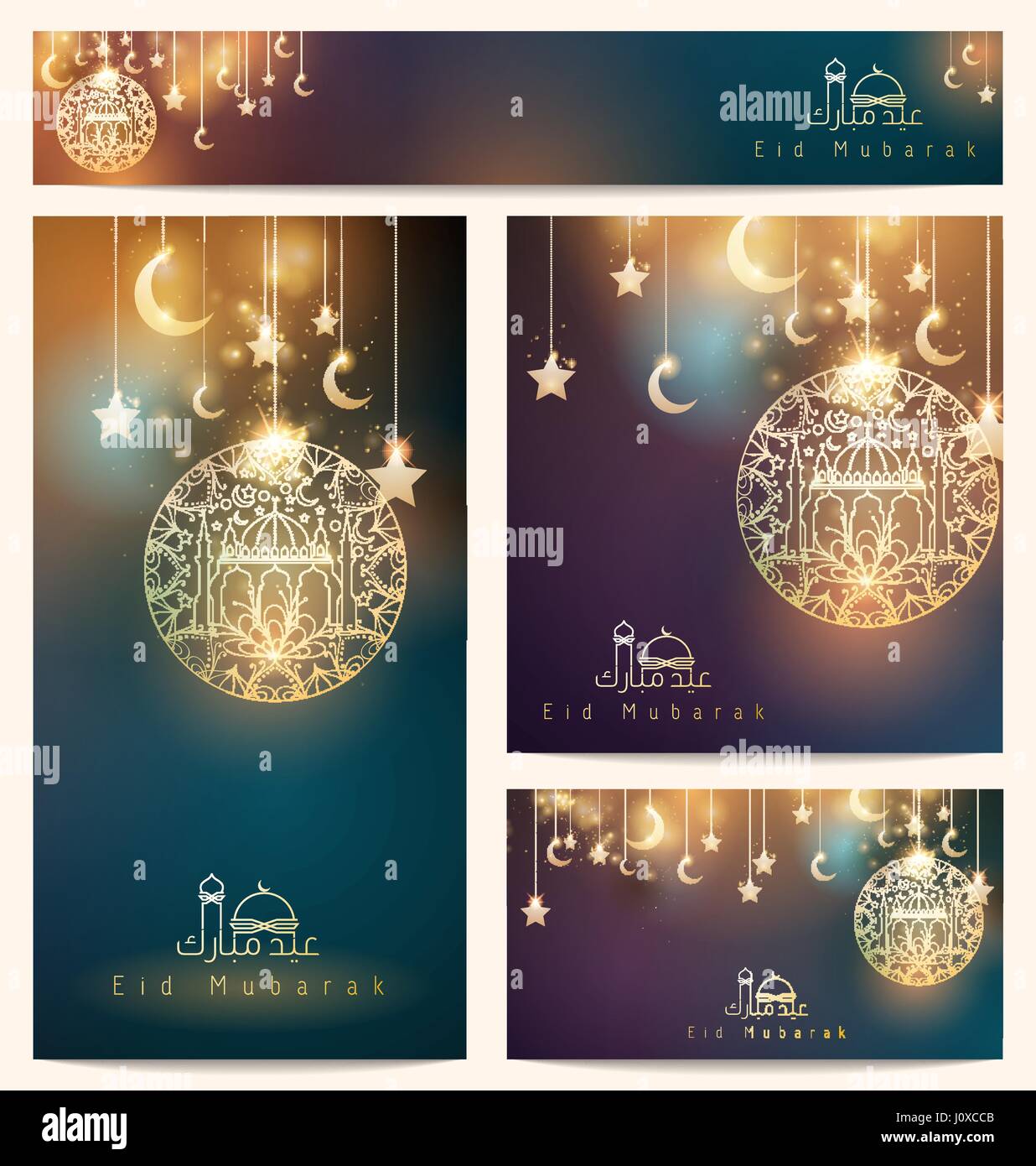 Beautiful arabic pattern floral ornament star and crescent mosque for ...