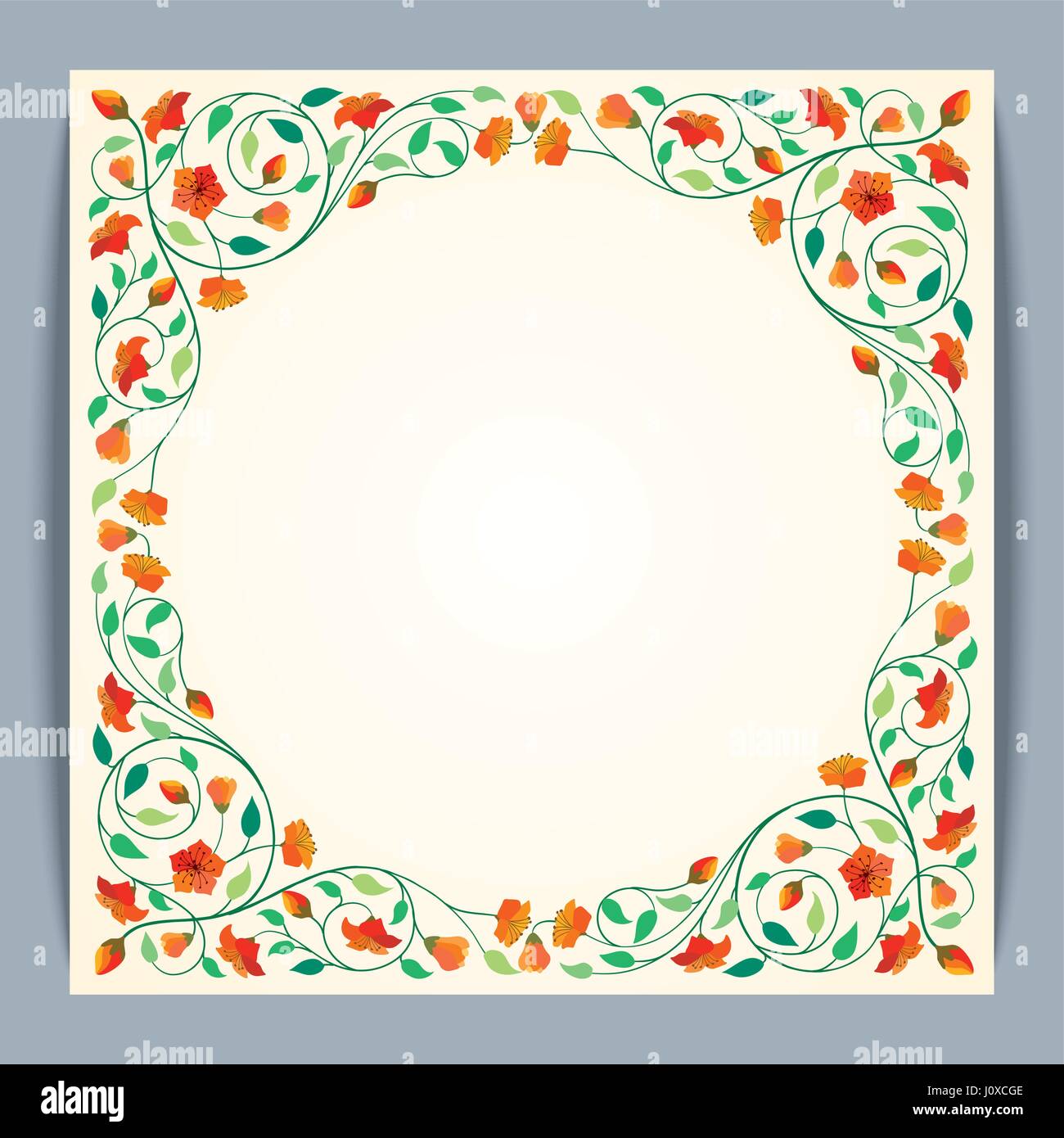 Beautiful Round Frame Vector Flower Banner Background Stock Vector ...