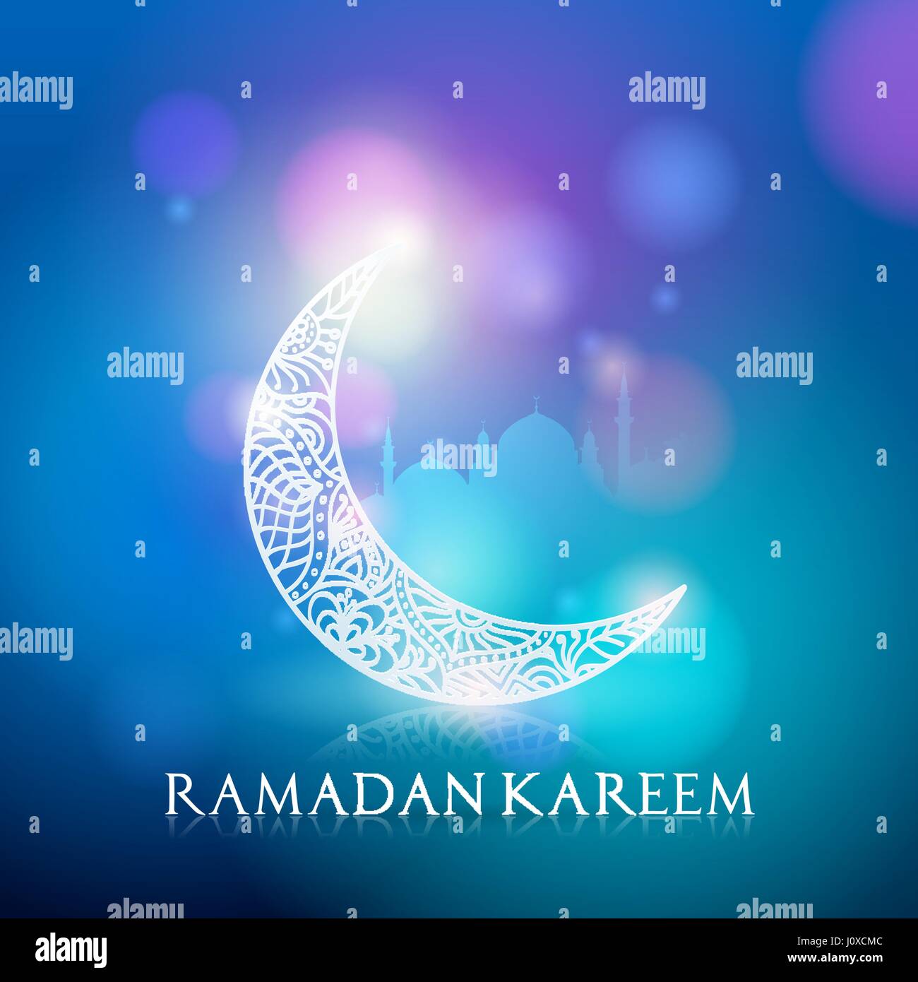 Ramadan Kareem Glow Crescent Stock Vector Image & Art - Alamy