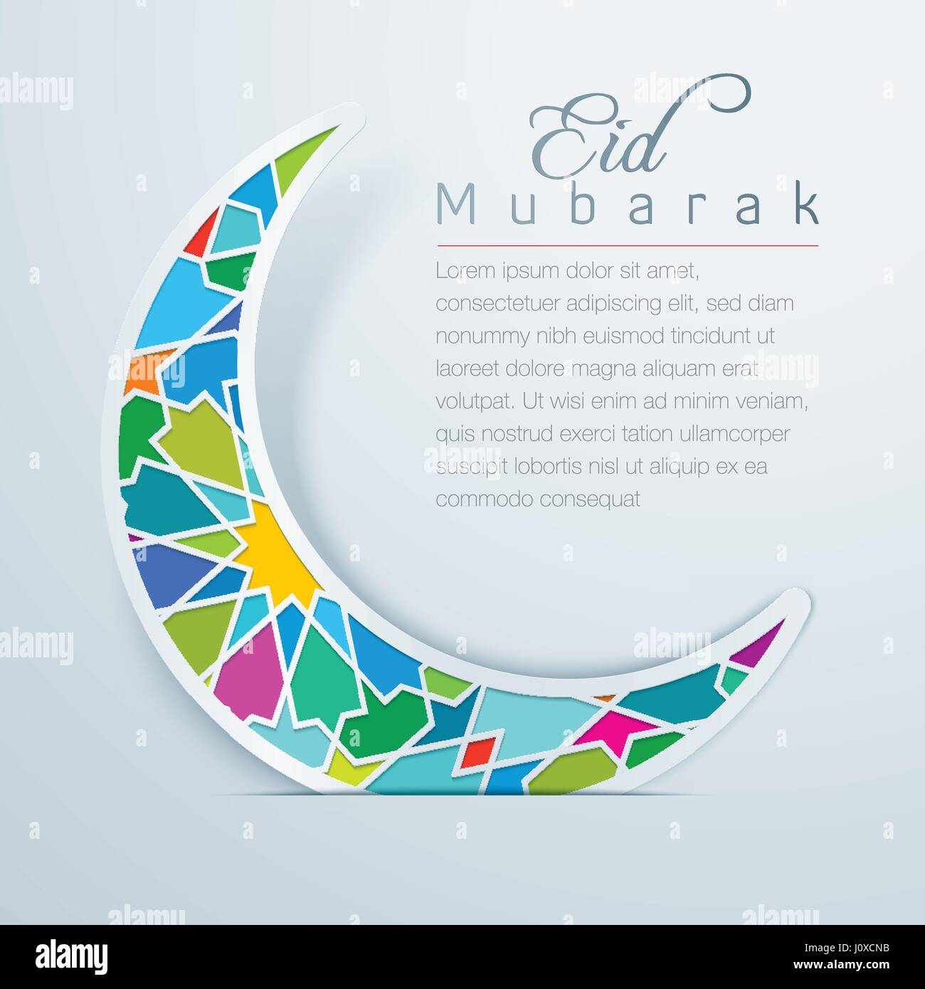 Eid Mubarak Colorful Crescent Arabic Pattern Stock Vector Image & Art ...