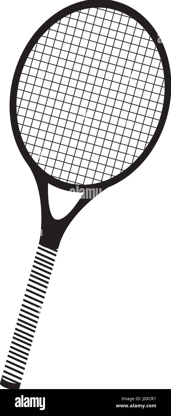black silhouette tennis racket element sport Stock Vector Image & Art ...