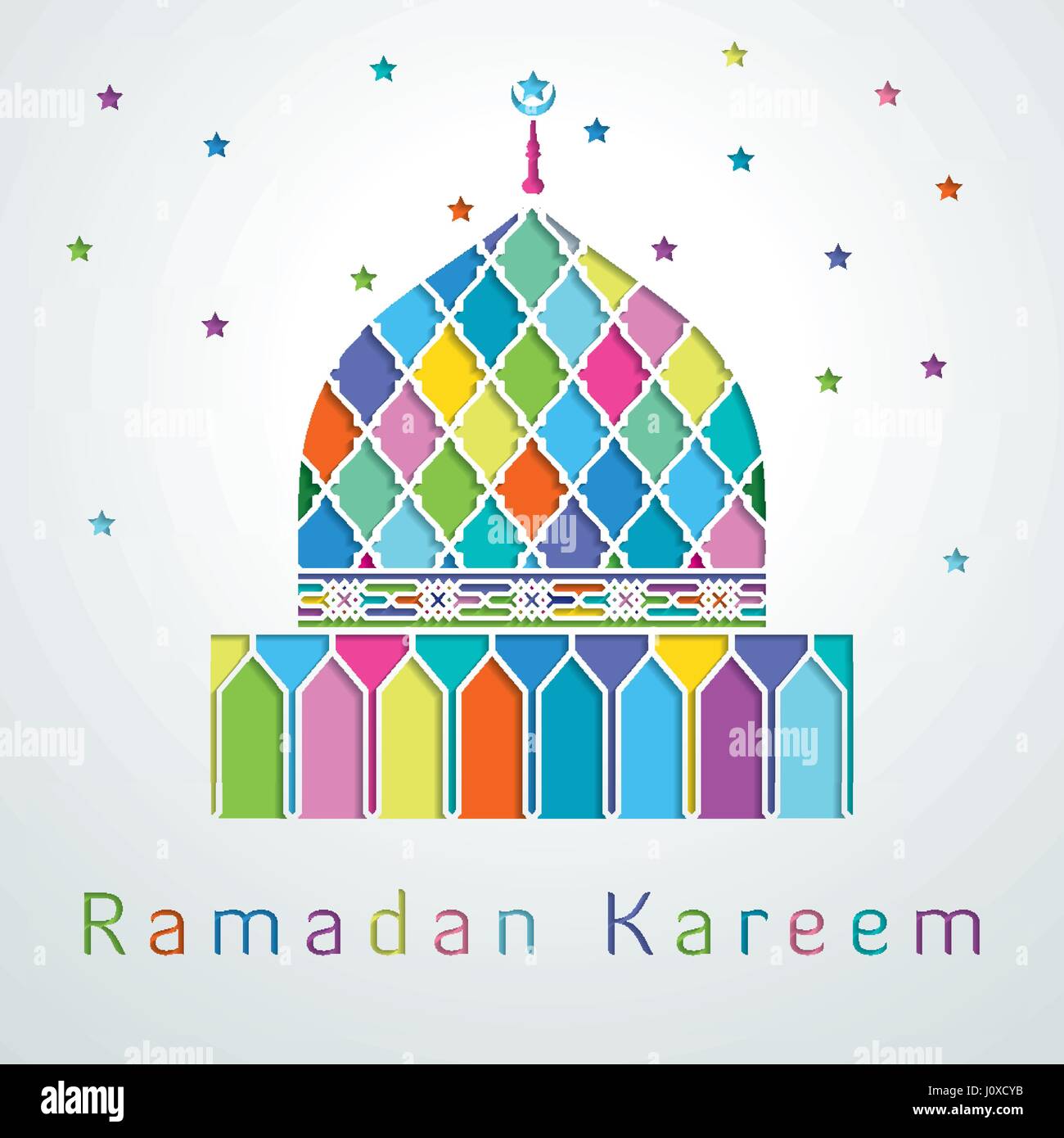 Ramadan Kareem Mosque Colorful Mosaic Tile Stock Vector Image & Art - Alamy