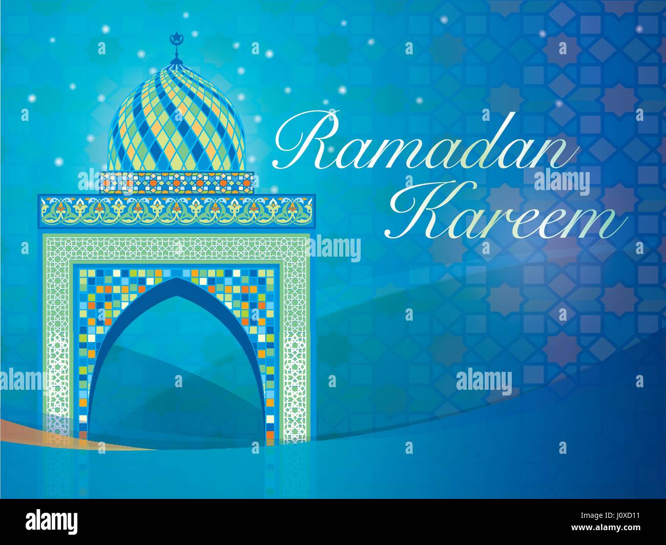 Ramadan Kareem Vector Mosque Muslim Graphics with Colorful Geometrical ...