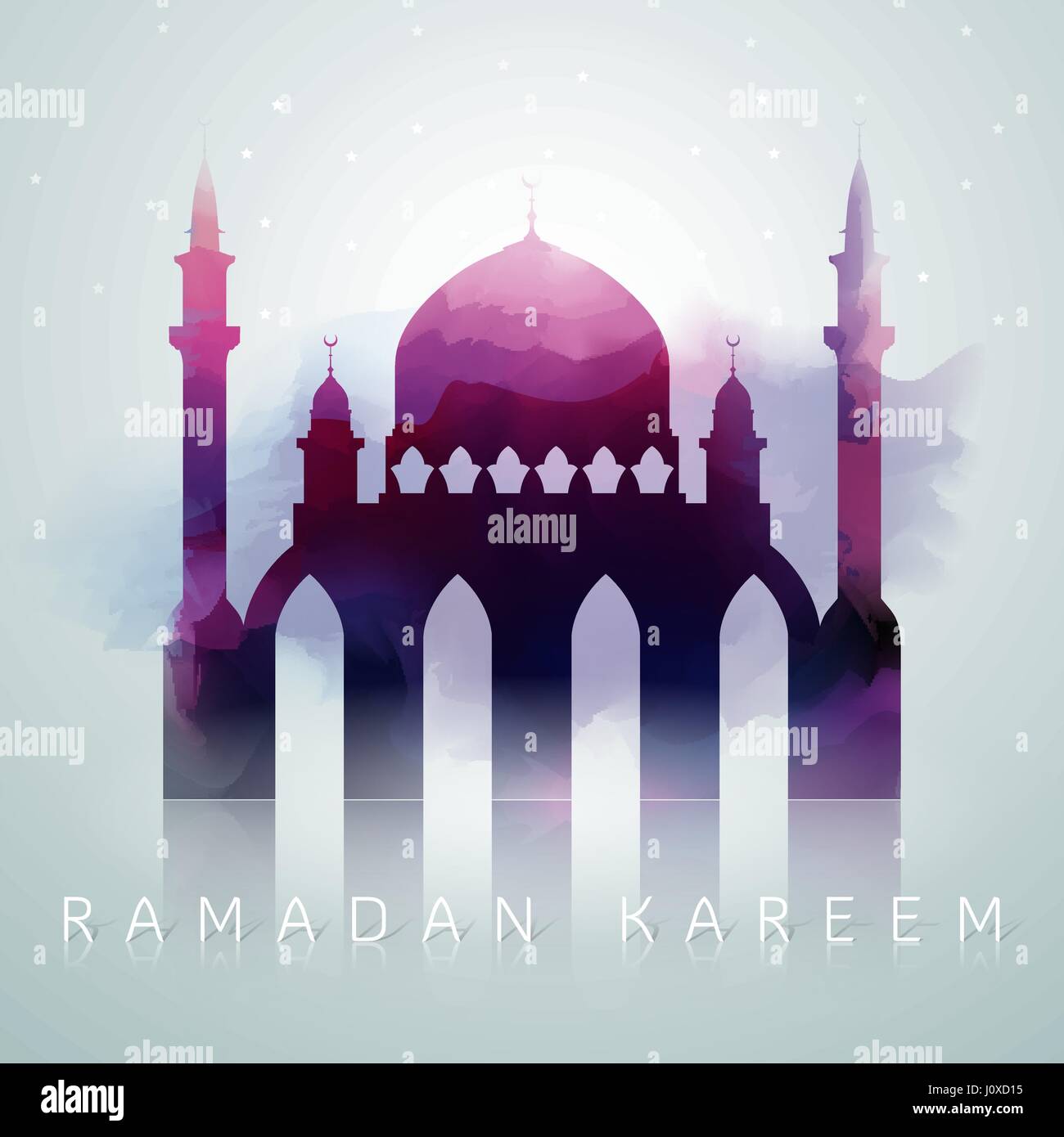 Ramadan Kareem Watercolor Paint Mosque Stock Vector Image & Art - Alamy