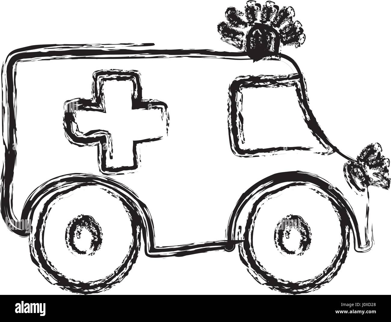 monochrome hand drawn sketch of ambulance Stock Vector Image & Art - Alamy