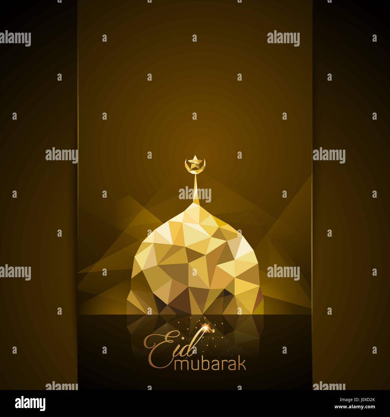 Eid Mubarak islamic mosque dome greeting background Stock Vector Image ...