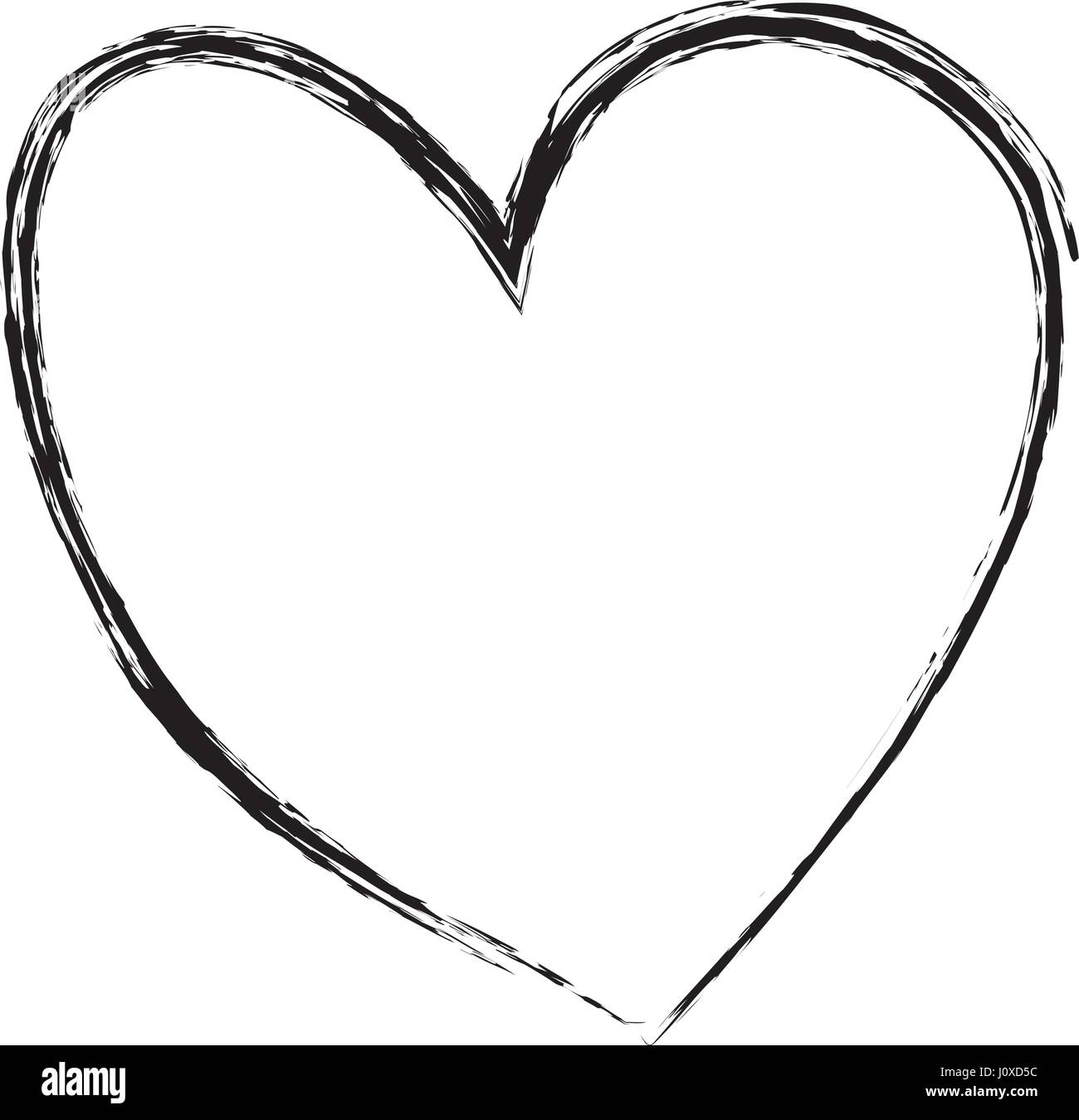 monochrome hand drawn sketch of heart Stock Vector Image & Art - Alamy