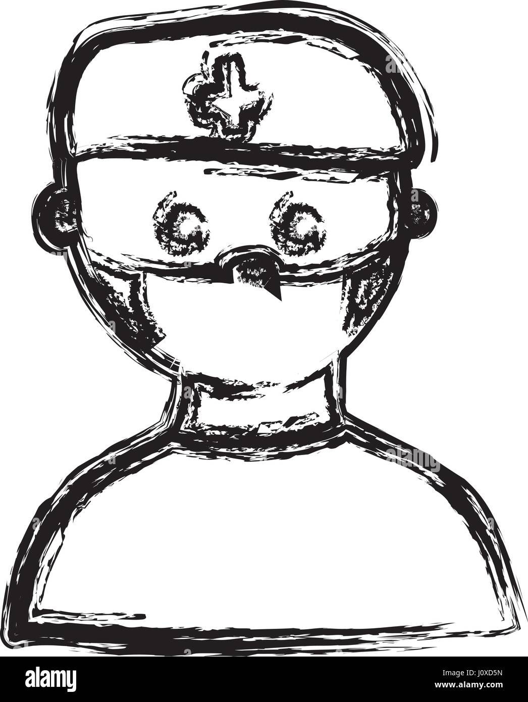 monochrome hand drawn sketch of male nurse half body Stock Vector Image ...