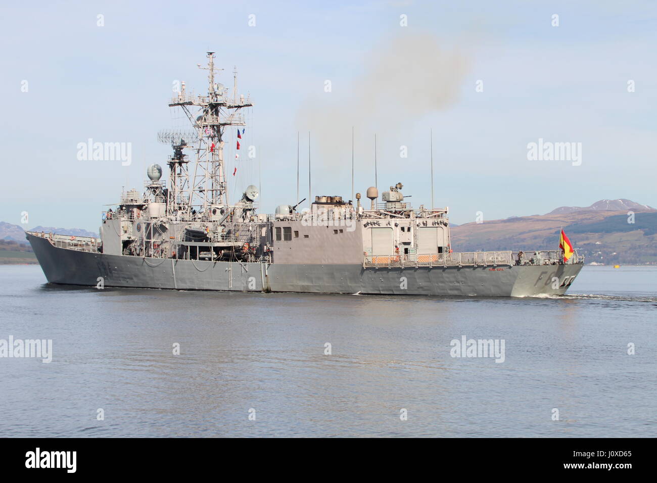 ESPS Reina Sofia (F84), a Santa Maria-class frigate of the Spanish Navy ...