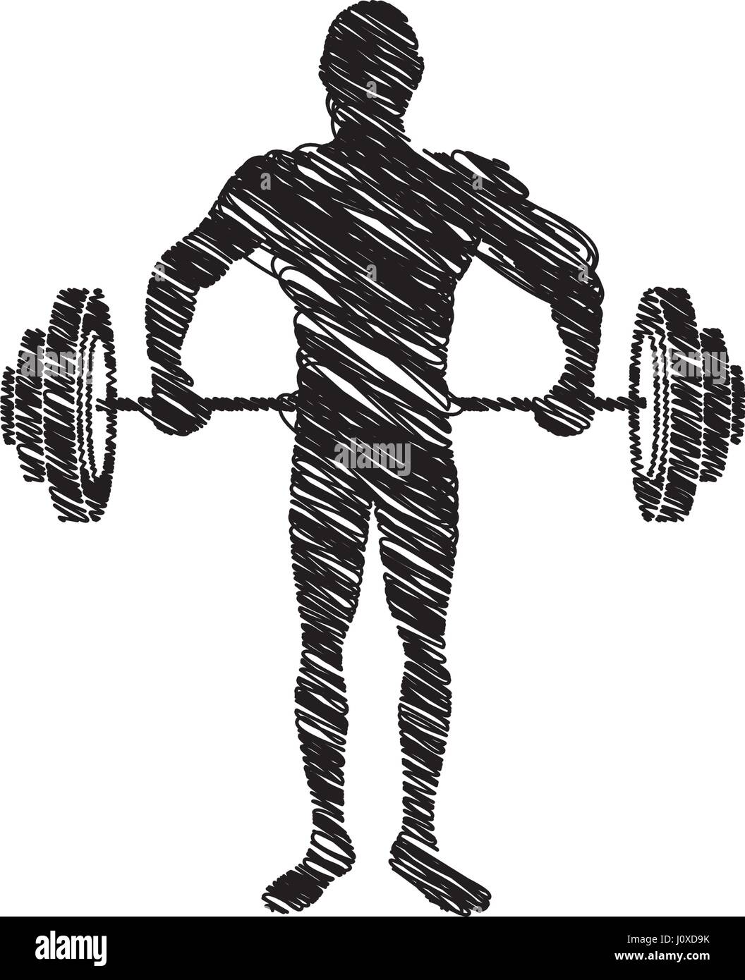 silhouette drawing man lifting weights Stock Vector Image & Art - Alamy