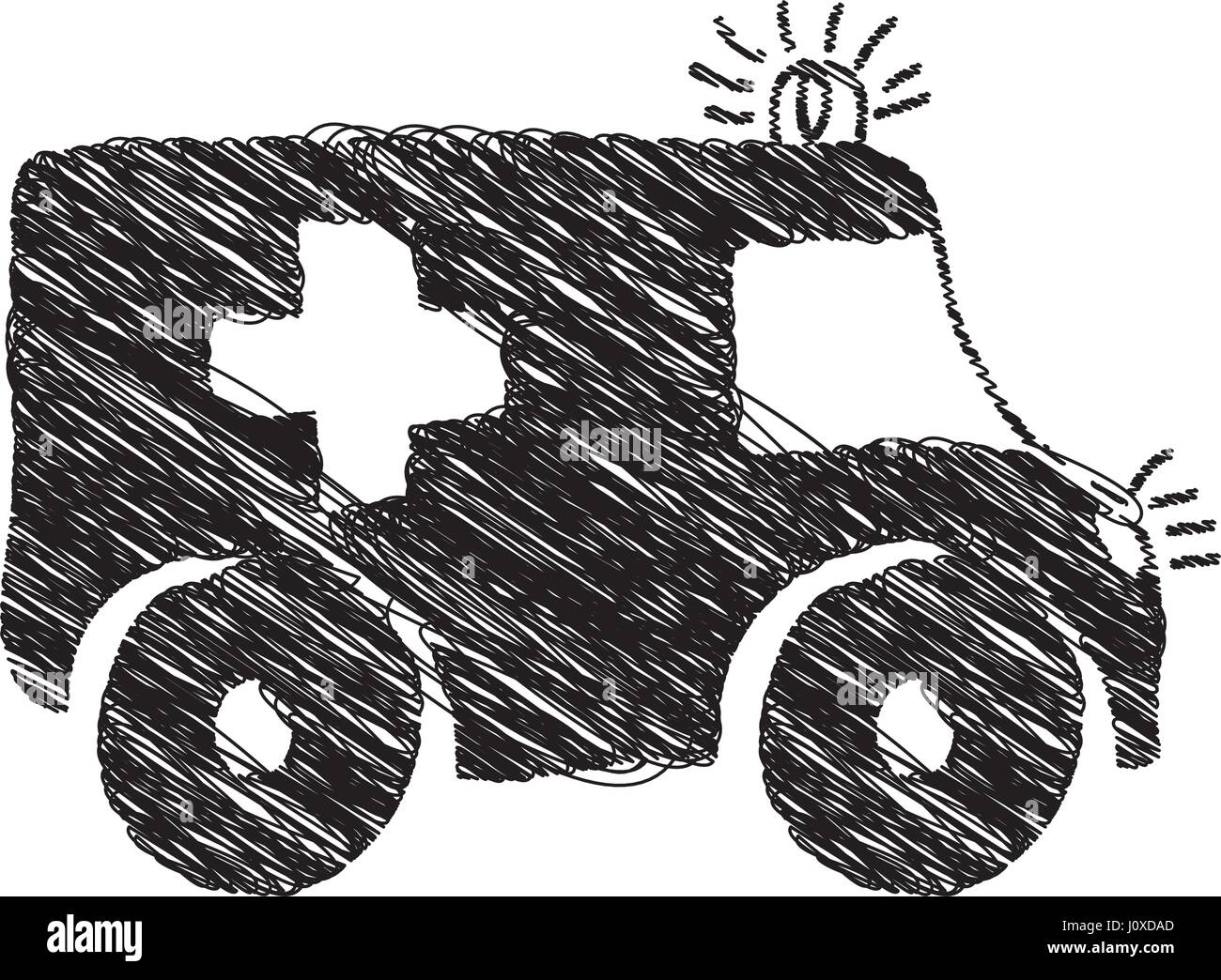 silhouette drawing ambulance emergency vehicle icon Stock Vector Image ...