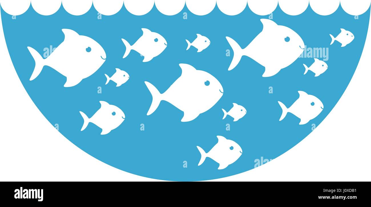 Waves tropical fish blue water Stock Vector Images - Alamy