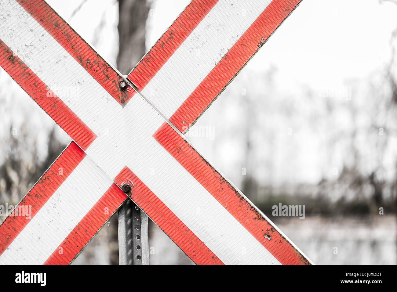 Railroad sign closeup Stock Photo - Alamy