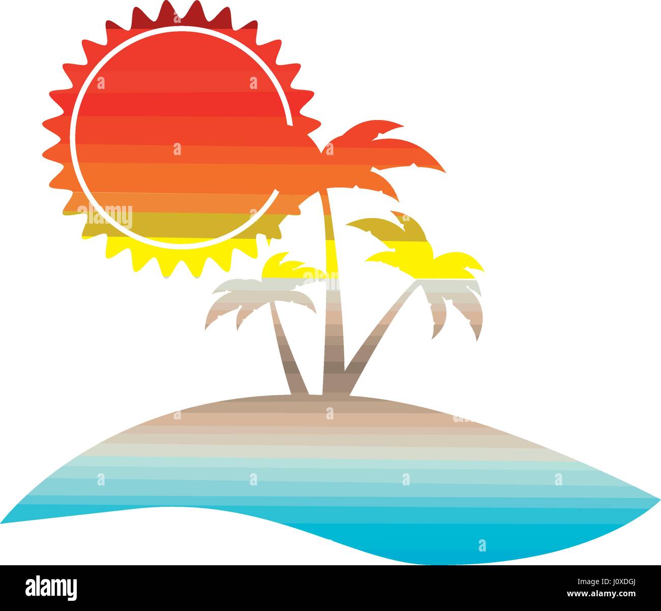 color background of sunny island with palms Stock Vector Image & Art ...