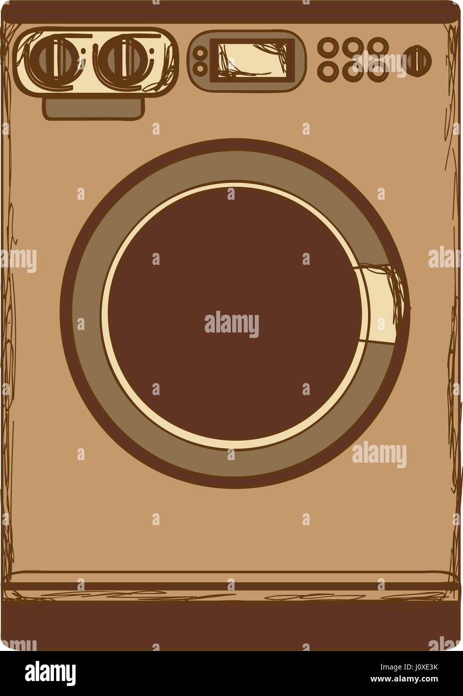 sepia silhouette with washing machine Stock Vector Image & Art - Alamy