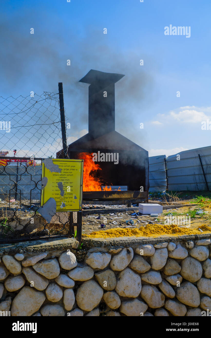 NETIVOT, ISRAEL - JAN 30, 2017: A furnace for traditional tossing of ...