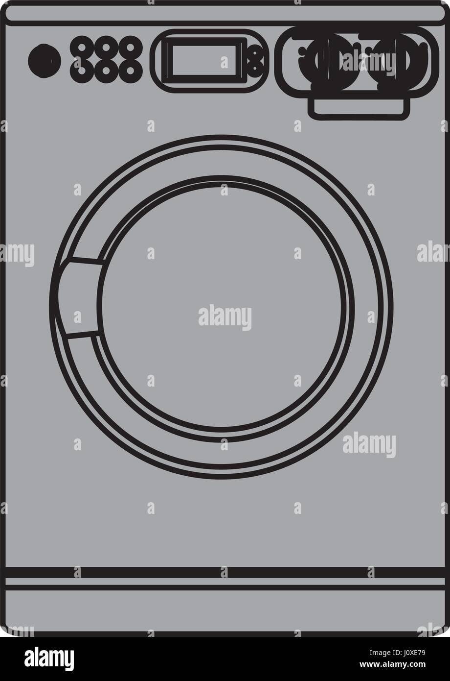 grayscale silhouette with washing machine Stock Vector Image & Art - Alamy