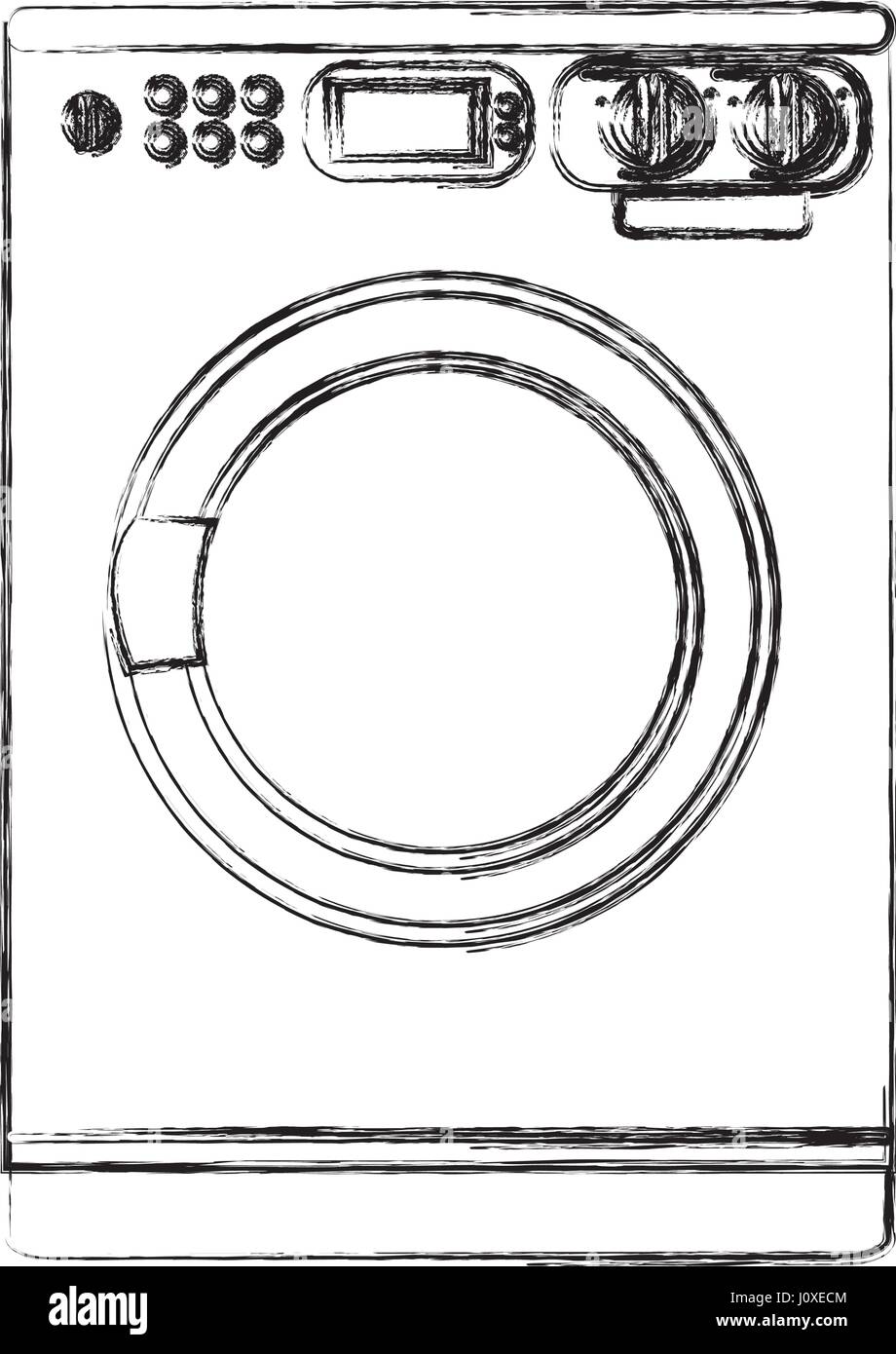 monochrome sketch of washing machine Stock Vector Image & Art - Alamy