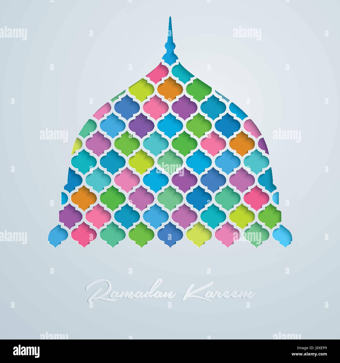 Mosque dome vector colorful mosaic Ramadan Kareem Stock Vector Image ...