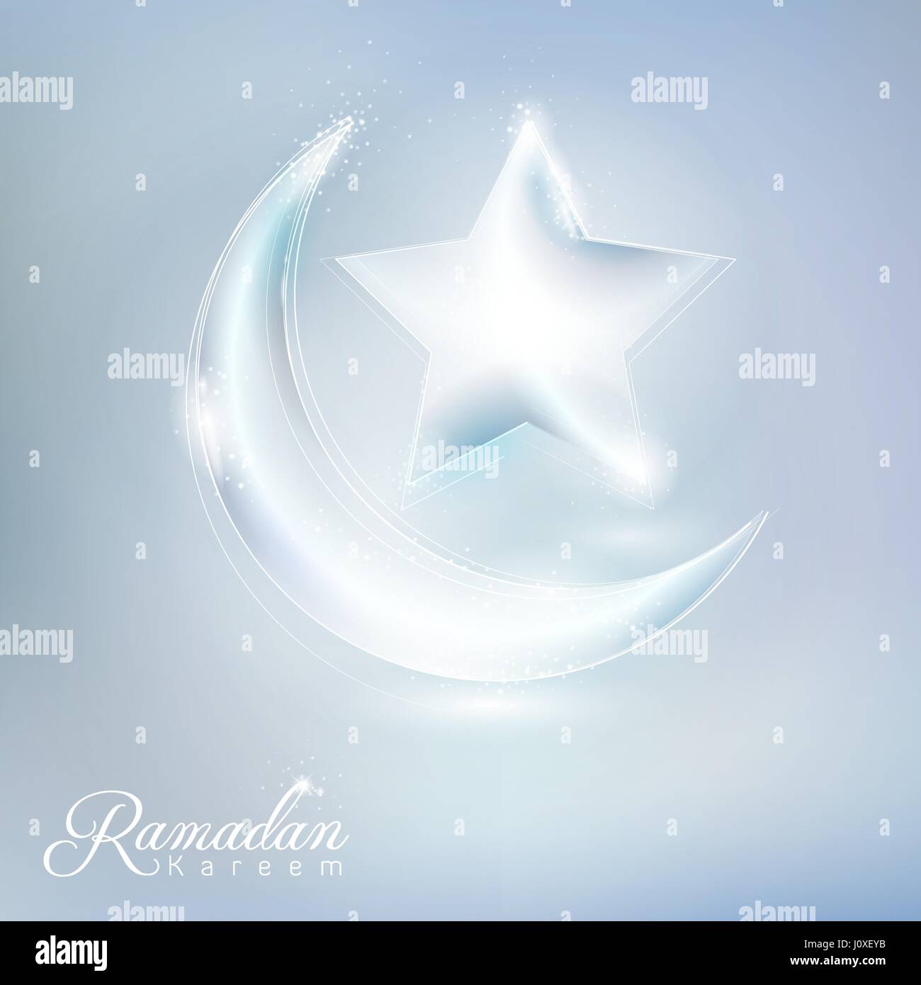 Islamic design crescent icon Ramadan Kareem greeting background Stock ...