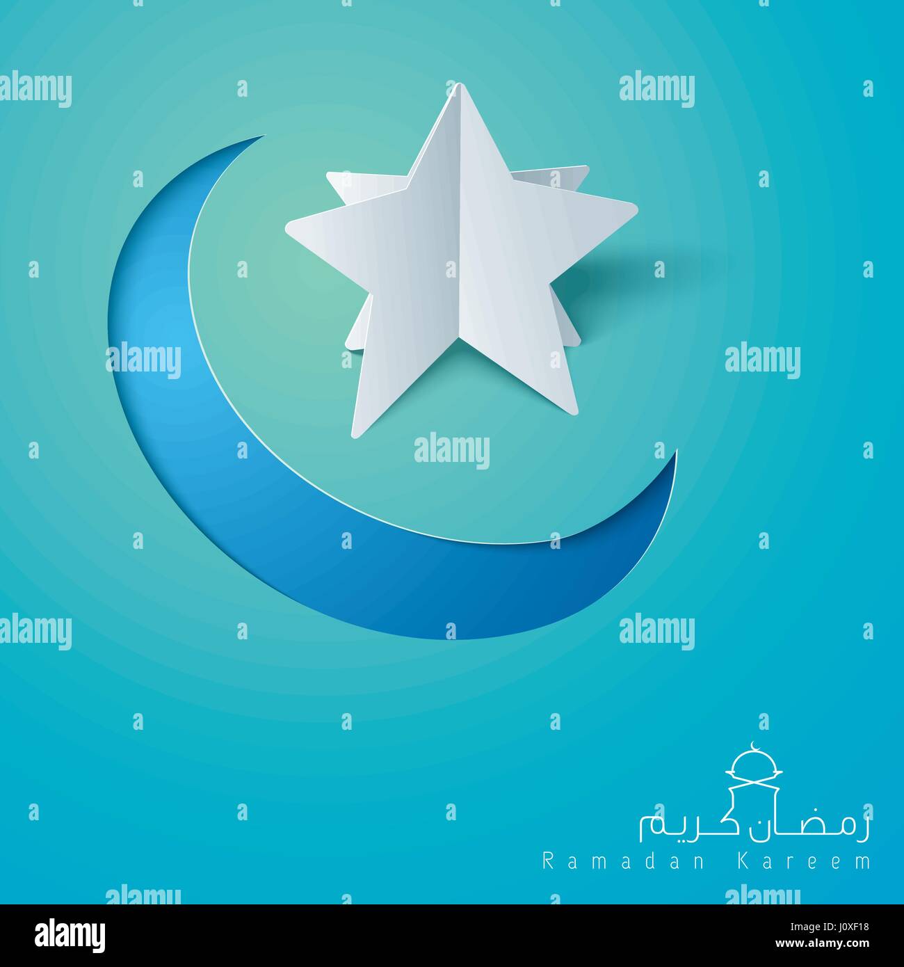 Ramadan kareem greeting background islamic star and crescent icon Stock ...