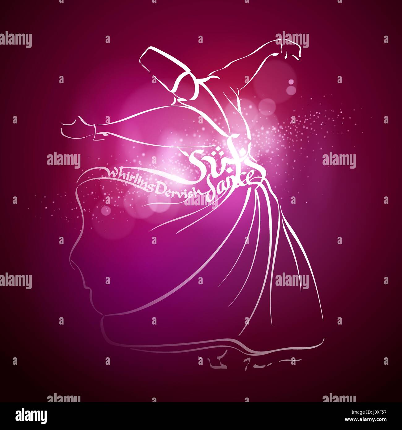 Sufi dance Whirling dervish line vector sketch Stock Vector Image & Art ...