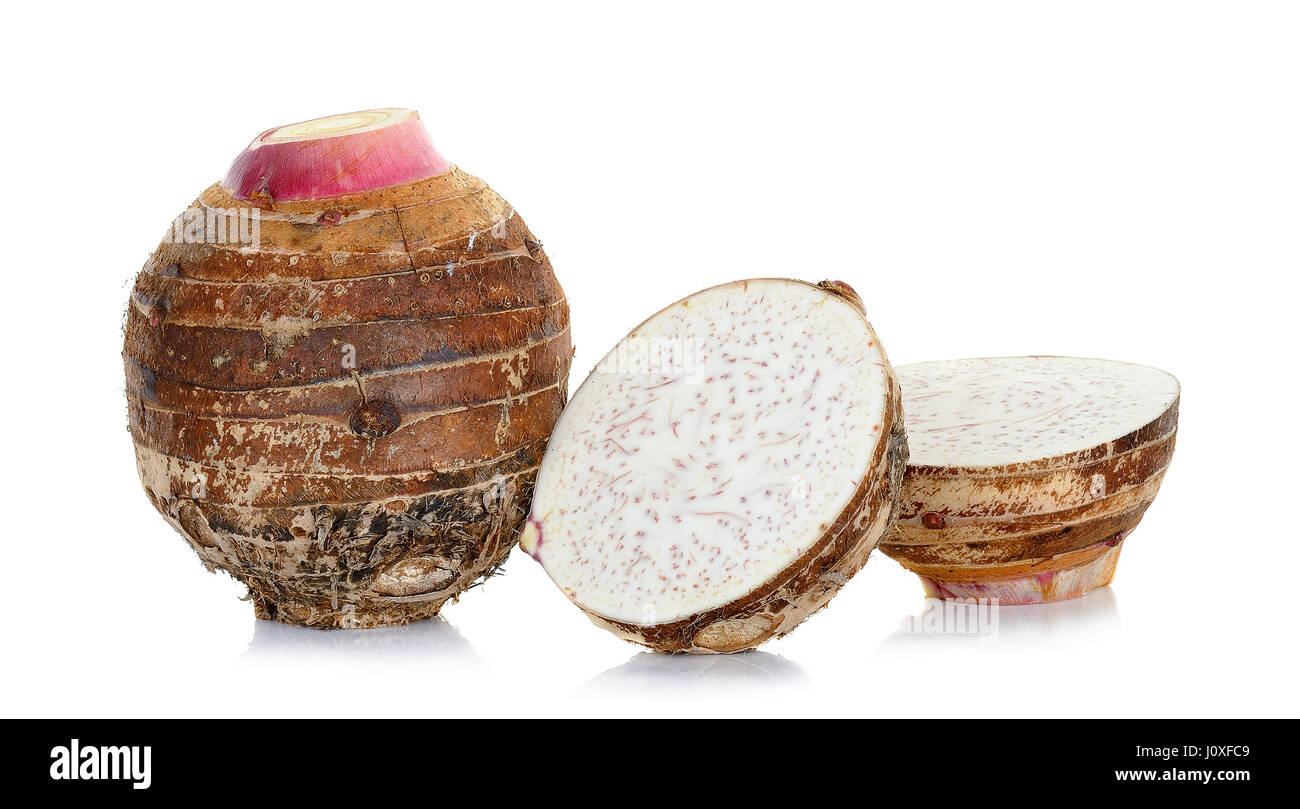 Close up taro isolated on the white background Stock Photo - Alamy