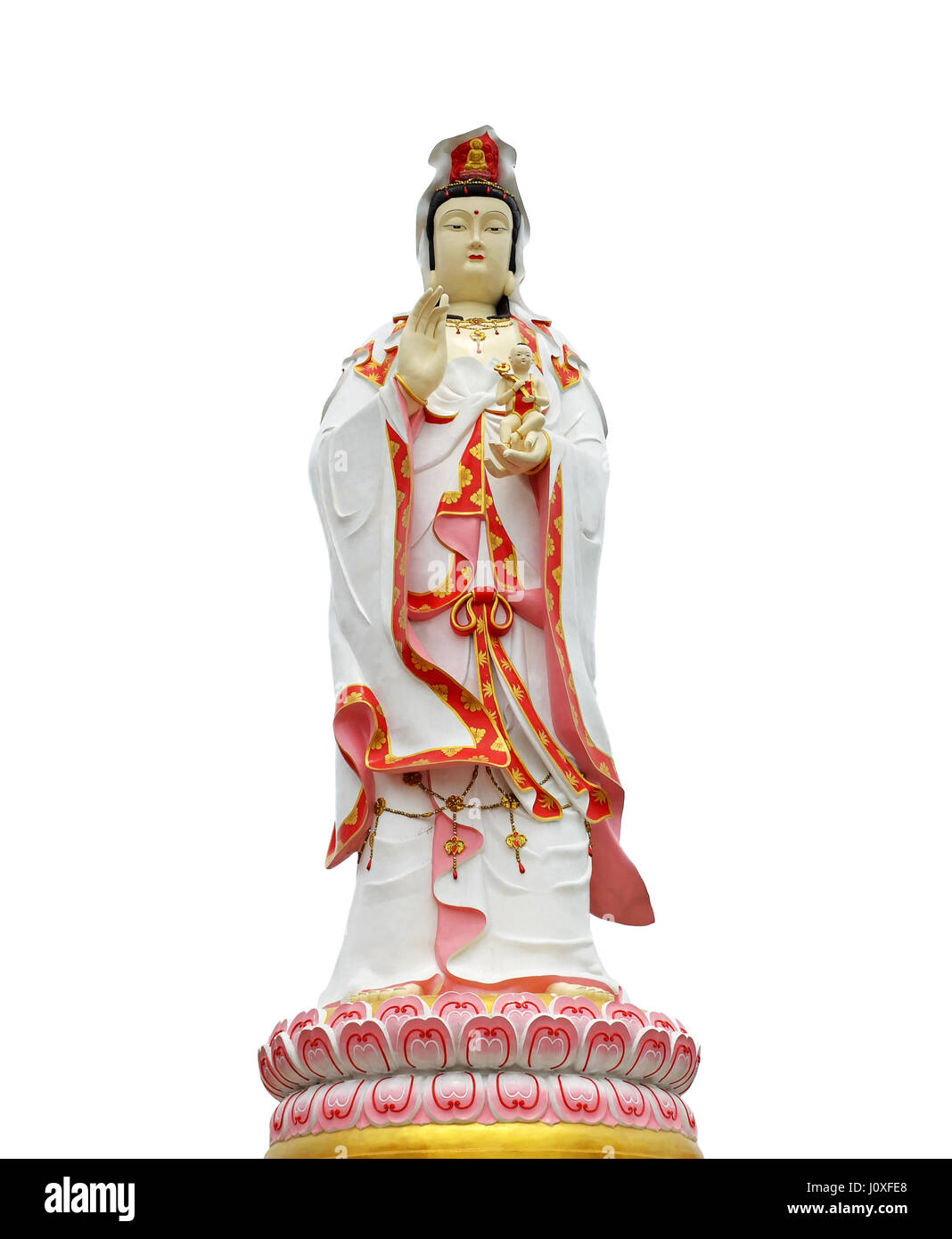 Guan Yin isolated the white background Stock Photo - Alamy